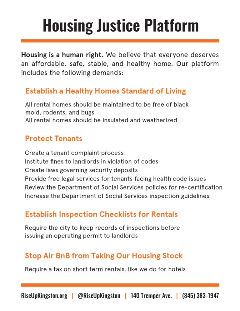 Housing Justice - RiseUp Kingston